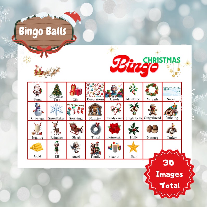 Christmas Bingo,50unique Bingo Cards, Christmas Activity, Christmas ...