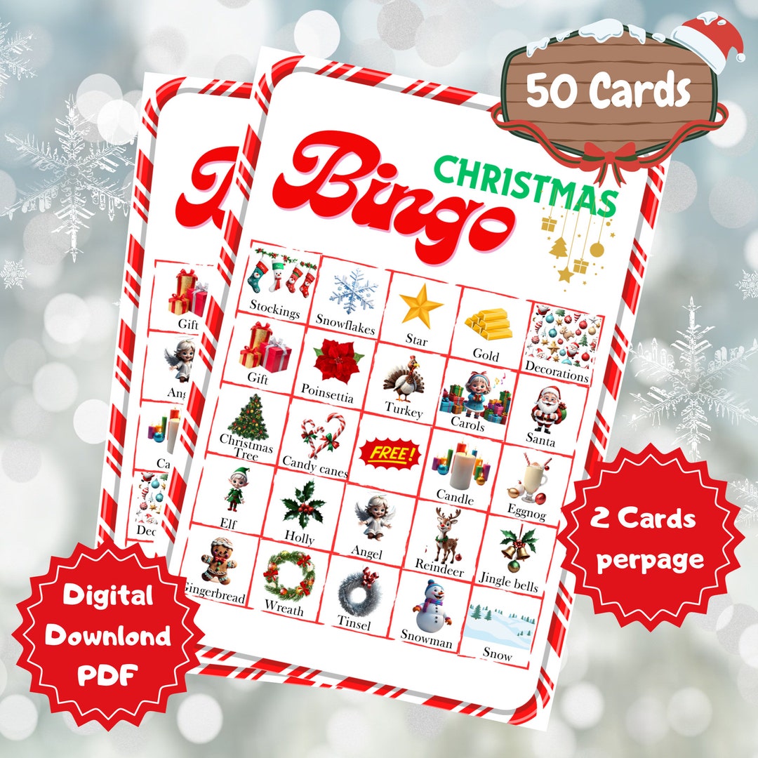 Christmas Bingo,50unique Bingo Cards, Christmas Activity, Christmas ...