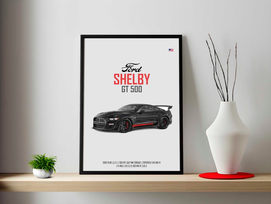 Shelby GT500 Ford Car Poster Prints Wall Art Kids Boys Husband - Etsy