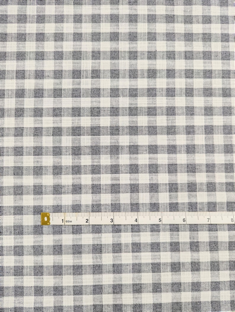 Linen Fabric by the Yard. Gingham Checks 1/2 In. Fabric for Clothing ...