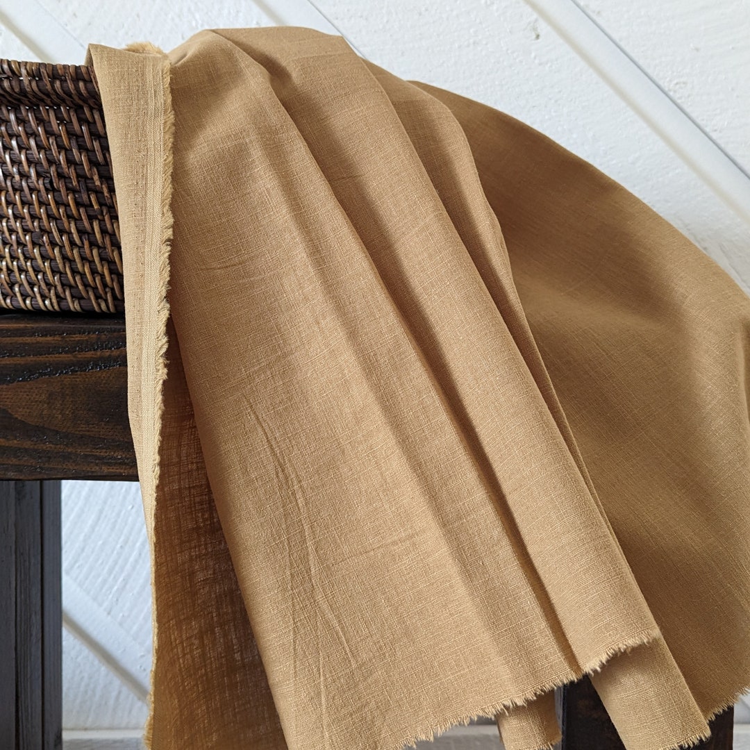 Camel. Linen Fabric by the Yard. Linen-cotton Blend. Fabric for ...