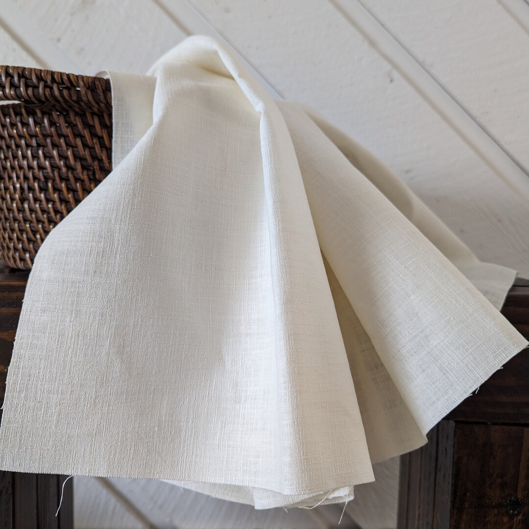 Off White. Linen Fabric by the Yard. Linen-cotton Blend. Fabric for ...