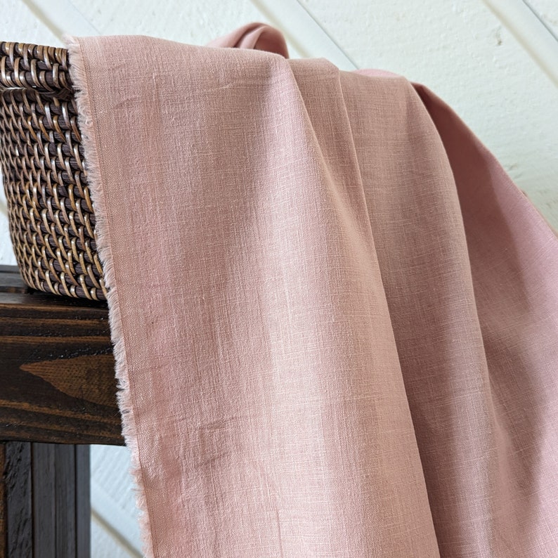 Dusty Rose. Linen Fabric by the Yard. Linen-cotton Blend. Fabric for ...