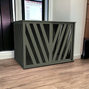 Modern Wooden Dog Crate | Decorative Indoor Kennel - Etsy