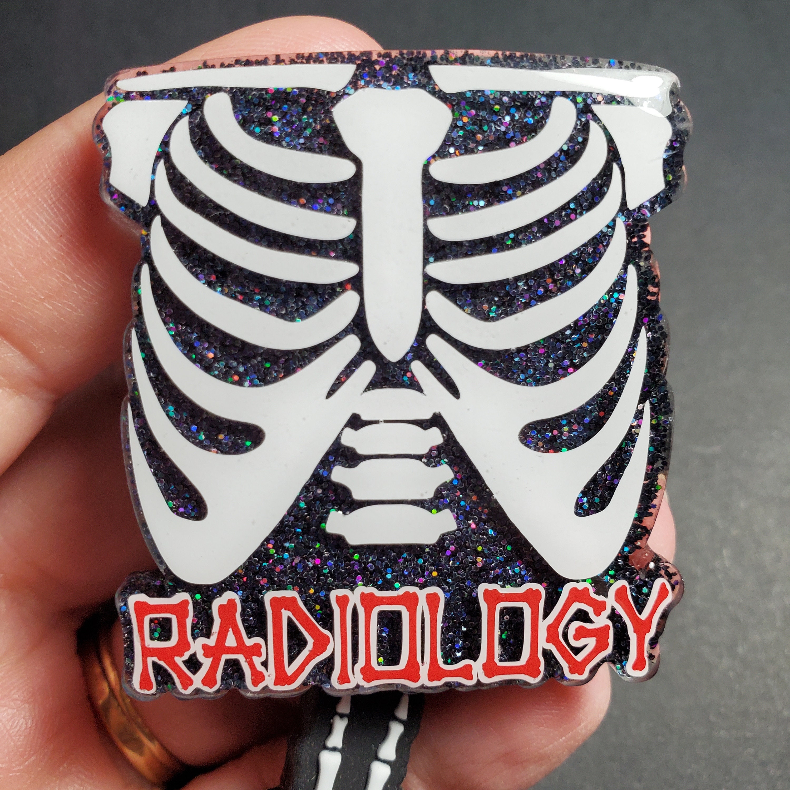 Skeleton X-ray Radiology Radiologist Badge Reel Nurse Medical With ...