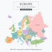 Digital Europe Map Full Color With States Printable Poster Large Size ...