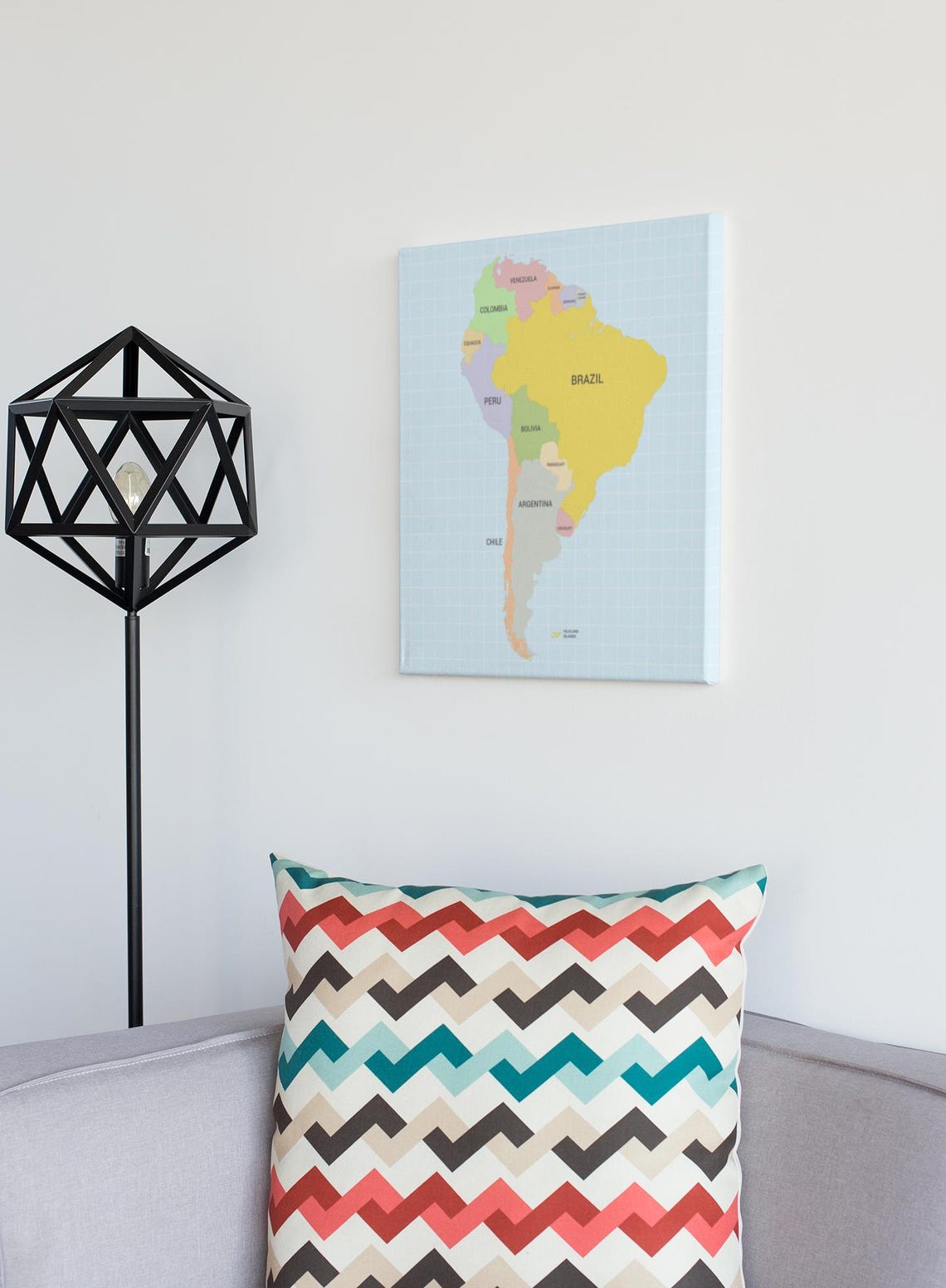 Digital South America Map Full Color With States Printable Poster Large ...