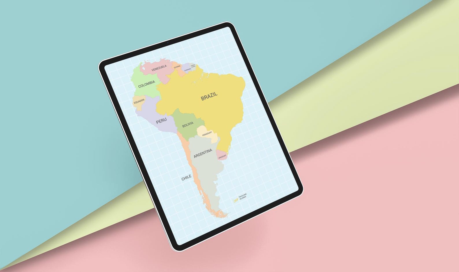 Digital South America Map Full Color With States Printable Poster Large ...