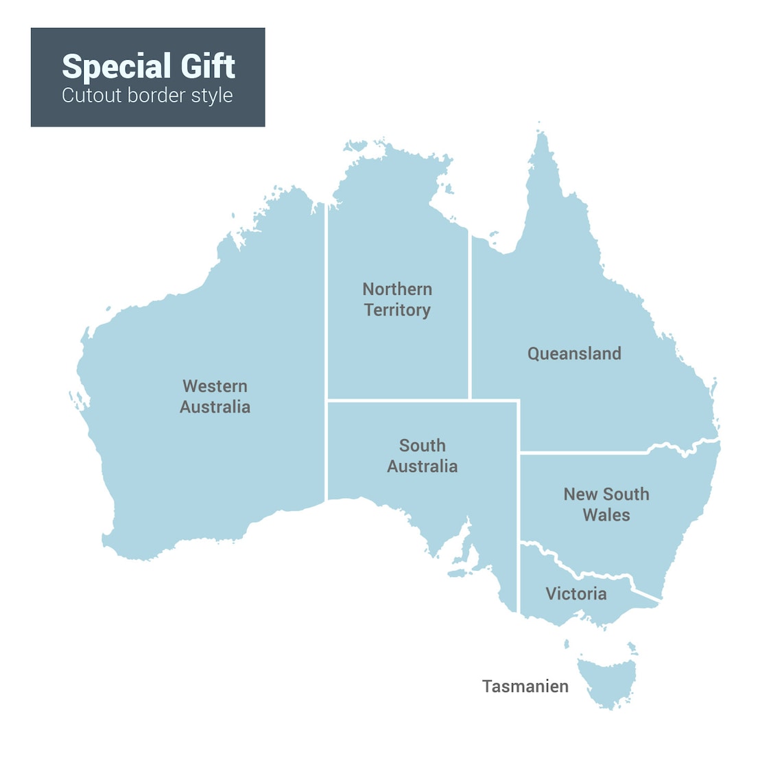 Digital Australia Map Full Color With States Printable Poster Large ...