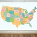 Digital USA Map Full Color With States Printable Poster Large Size and ...