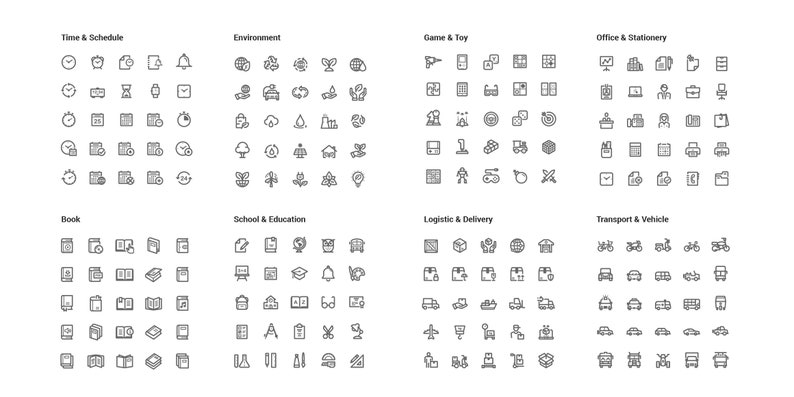 Paquete de iconos de línea SVG de 1500. Paquete de iconos universales ...