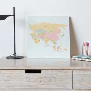 Digital Asia Map Full Color With States Printable Poster Large Size and ...
