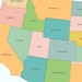 Digital USA Map Full Color With States Printable Poster Large Size and ...