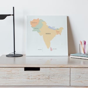 Digital South Asia Map Full Color Printable Poster Large Size and A4 ...
