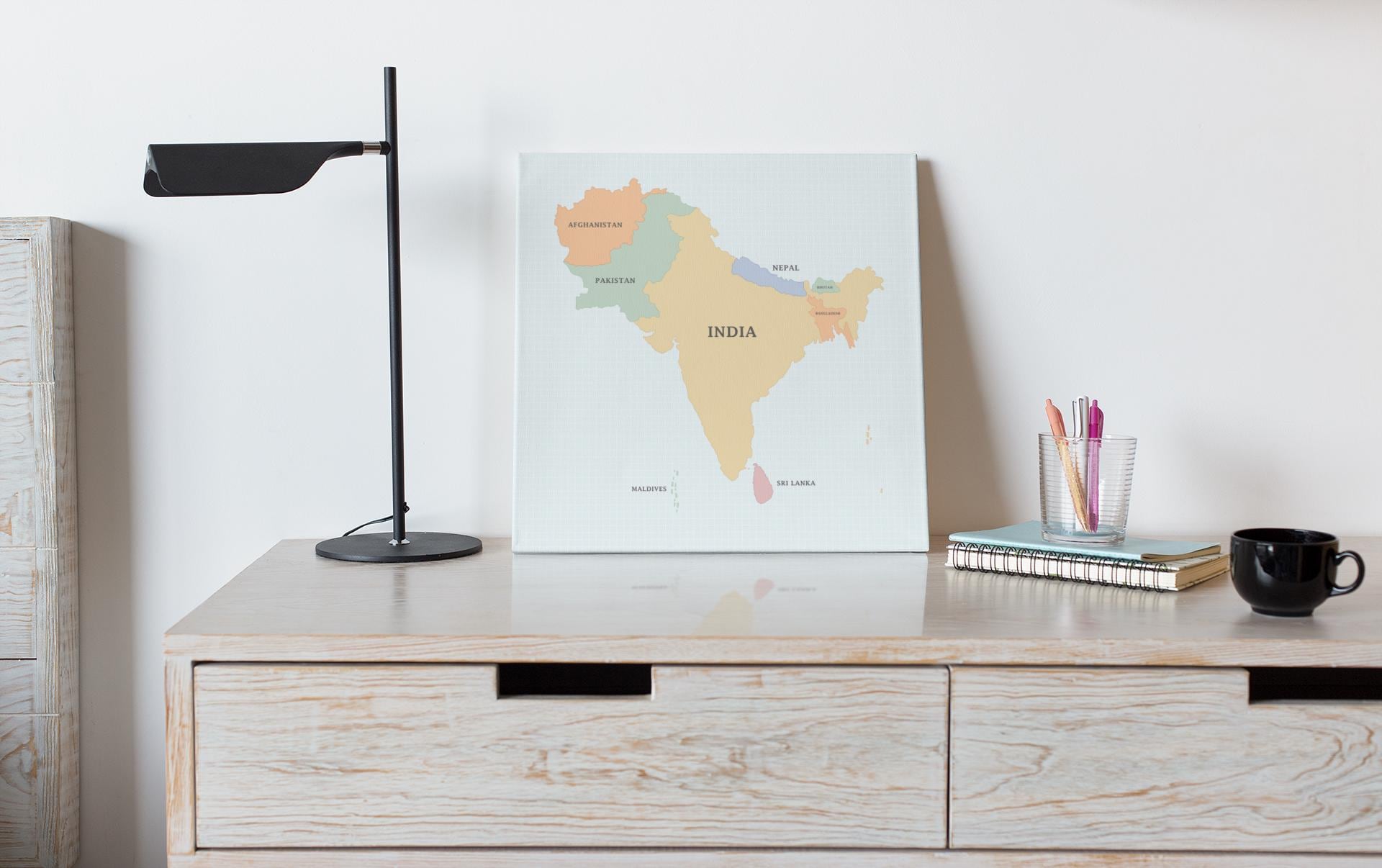 Digital South Asia Map Full Color Printable Poster Large Size and A4 ...