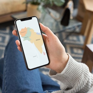 Digital South Asia Map Full Color Printable Poster Large Size and A4 ...