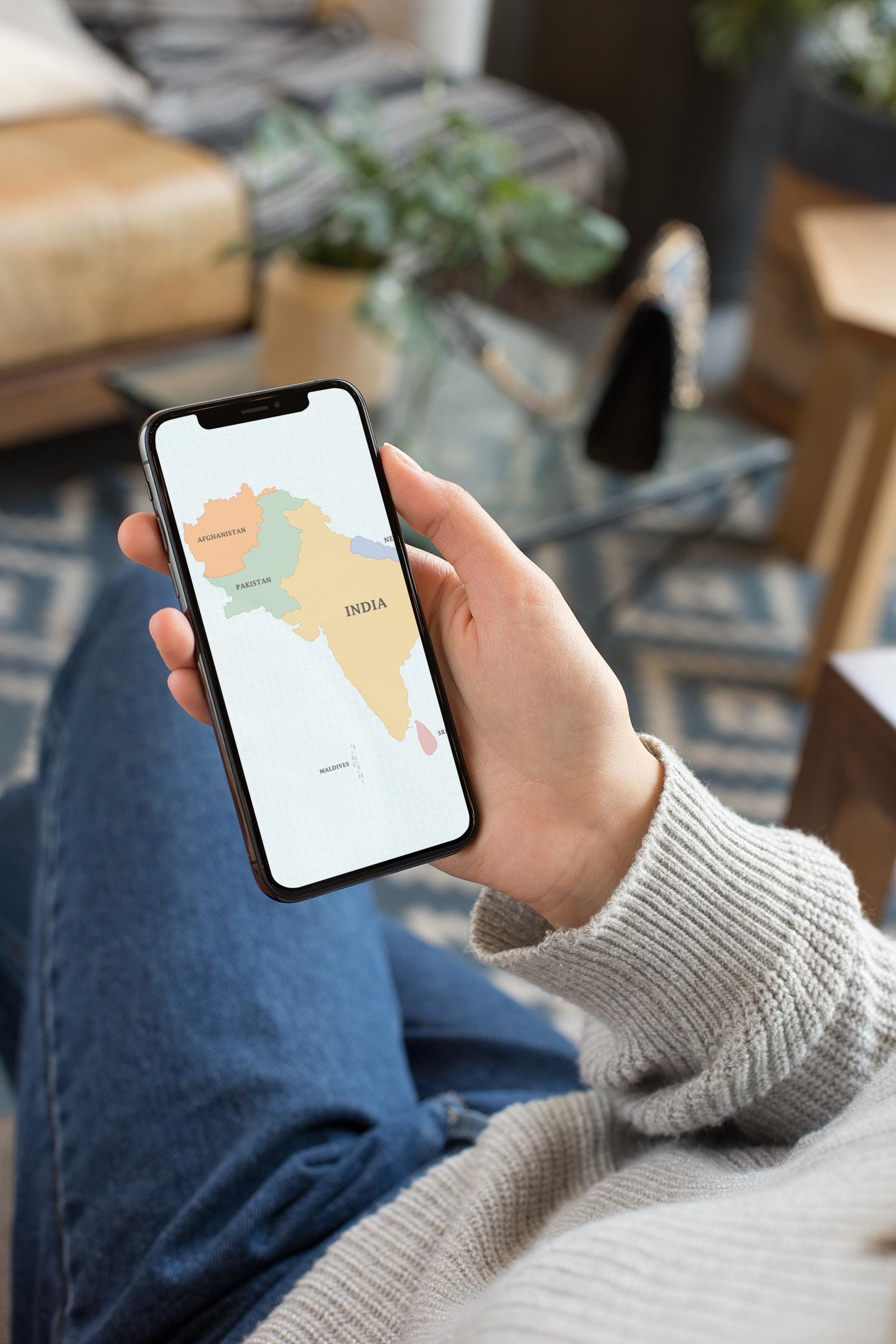 Digital South Asia Map Full Color Printable Poster Large Size and A4 ...