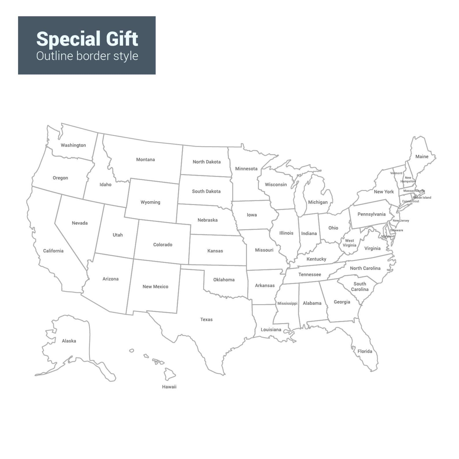 Digital USA Map Full Color With States Printable Poster Large Size and ...