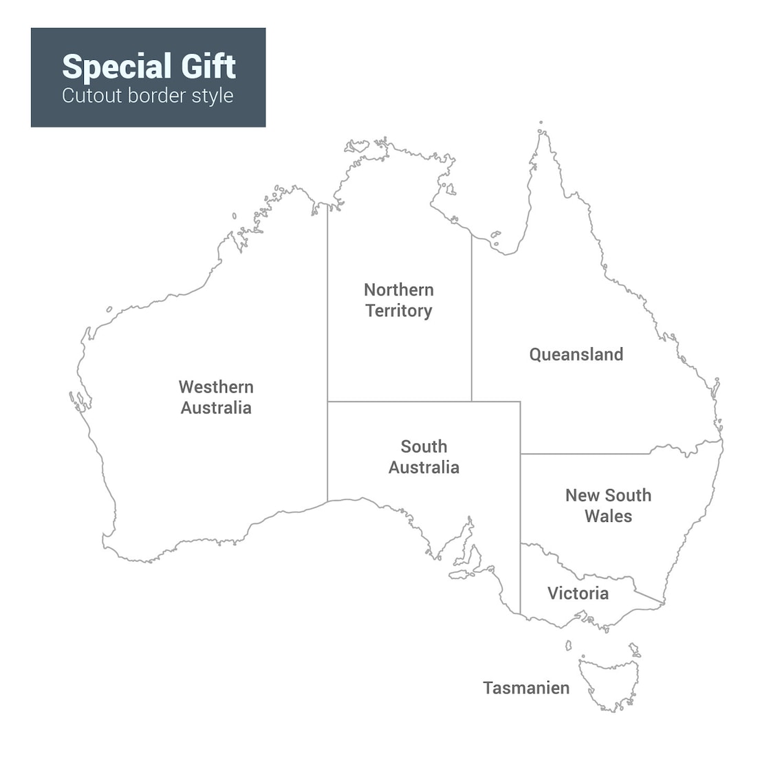 Digital Australia Map Full Color With States Printable Poster Large ...