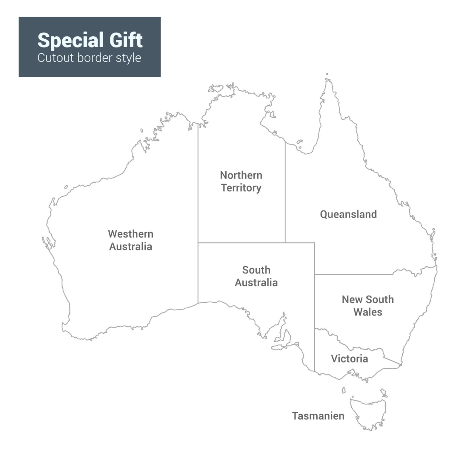 Digital Australia Map Full Color With States Printable Poster Large ...