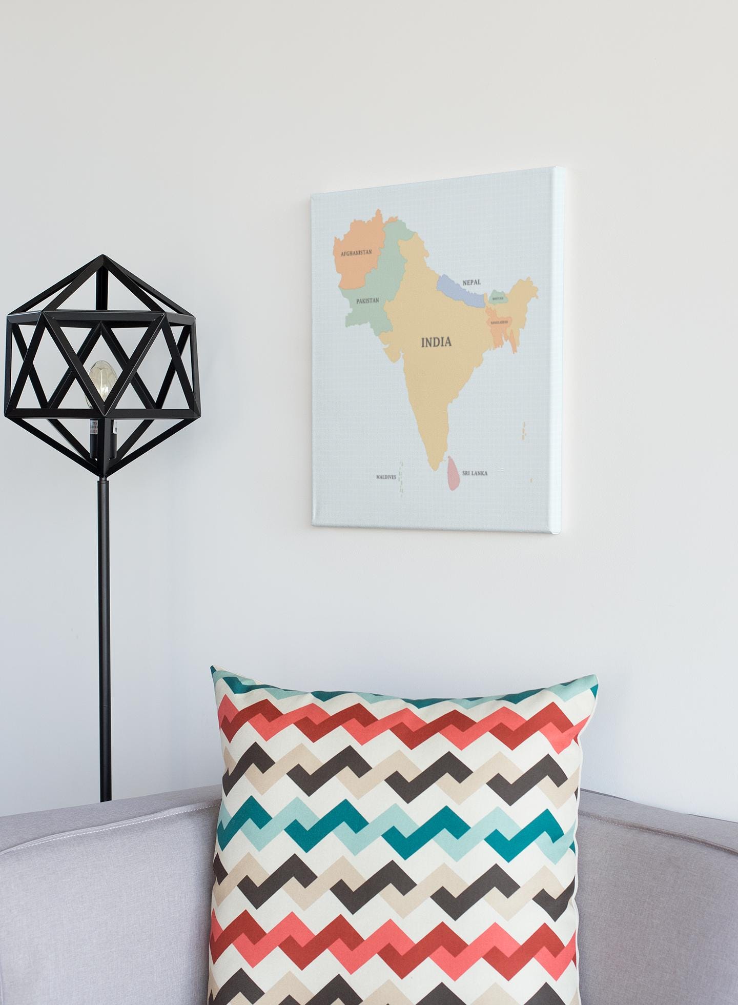 Digital South Asia Map Full Color Printable Poster Large Size and A4 ...