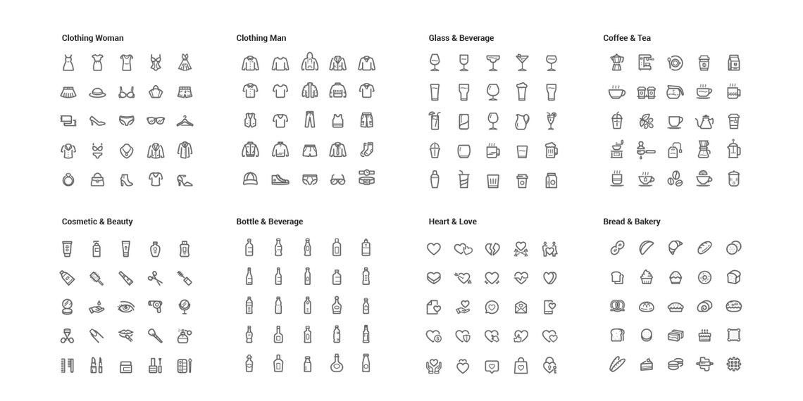 1500 SVG Line Icons Pack. Universal Icon Bundle. Unique and Easy to Use ...