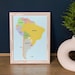 Digital South America Map Full Color With States Printable Poster Large ...
