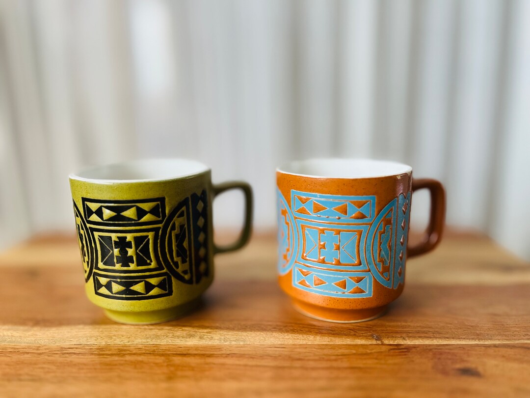 1970s Vintage Mugs Set of 2 - Etsy