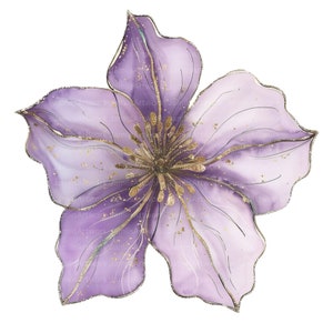 X20 PNG Purple Gold Flower Clipart Abstract Flowers Printable ...