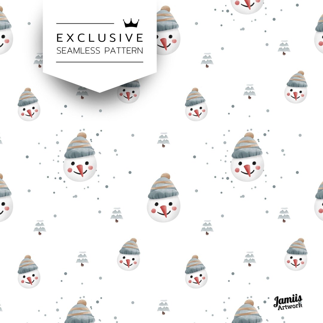 LOVELY SNOWMAN | Seamless Pattern | Winter , Fabric Print , Repeat ...