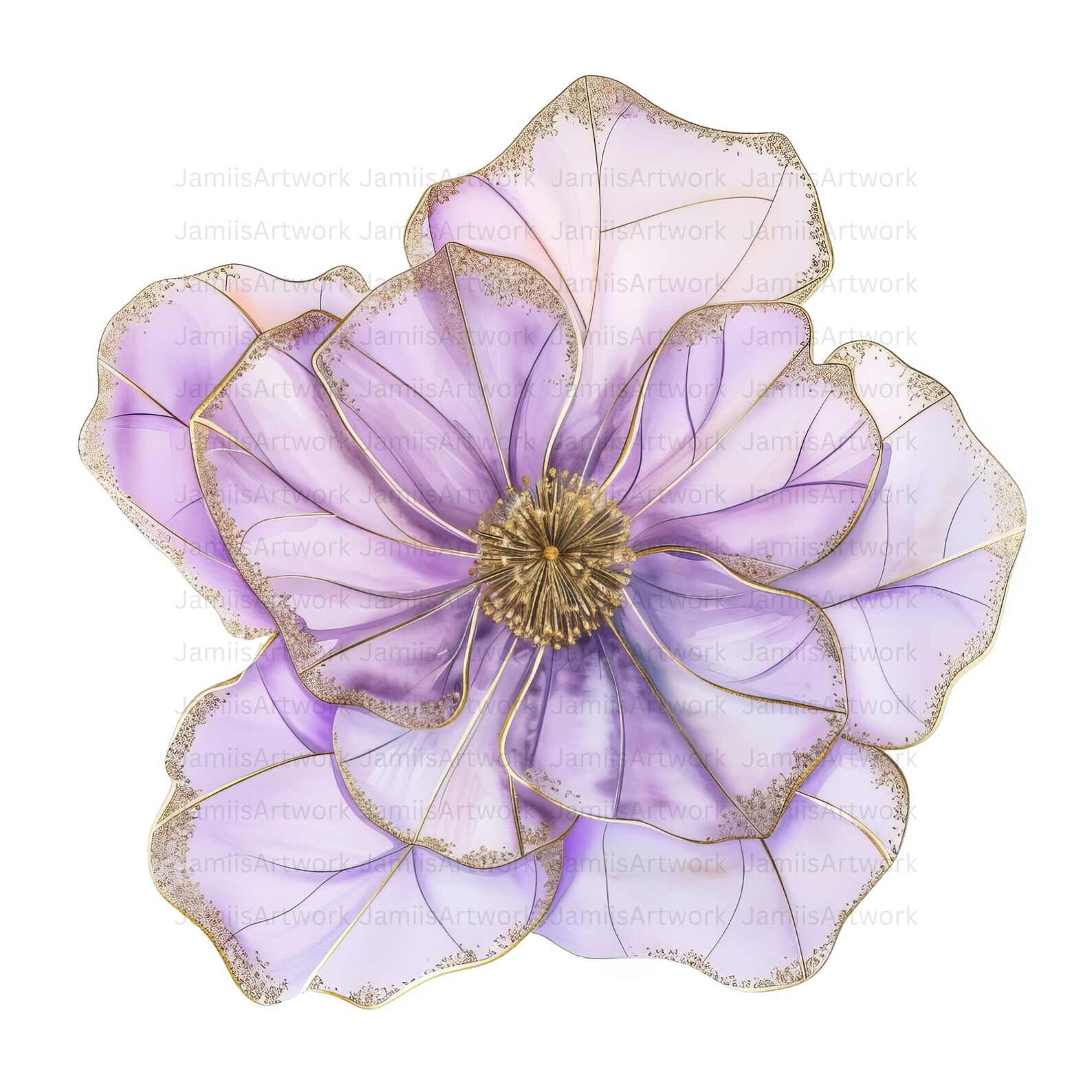 X20 PNG Purple Gold Flower Clipart Abstract Flowers Printable ...