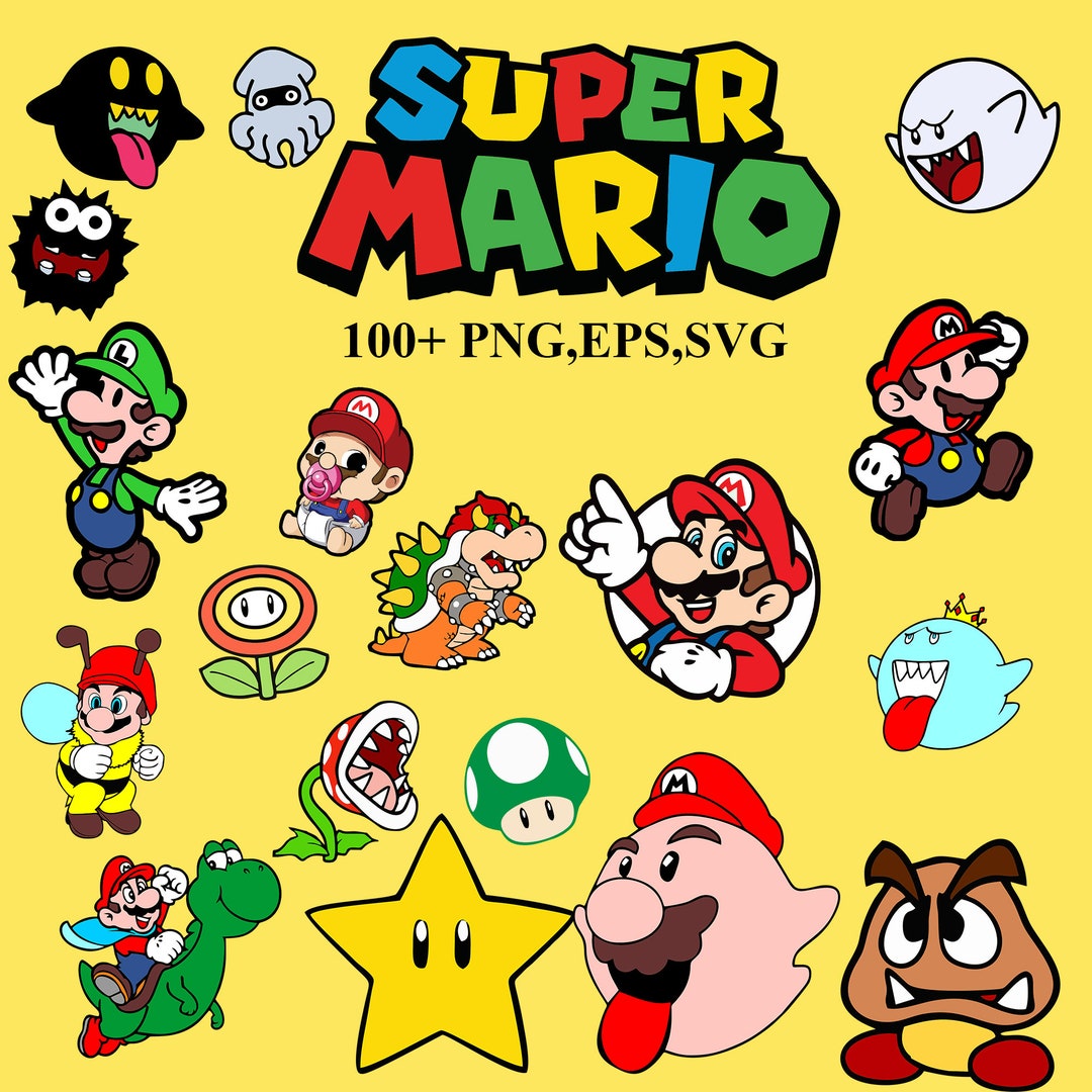 Super Mario SVG Bundle pour Cricut et Sublimation, Mario Cut Files ...