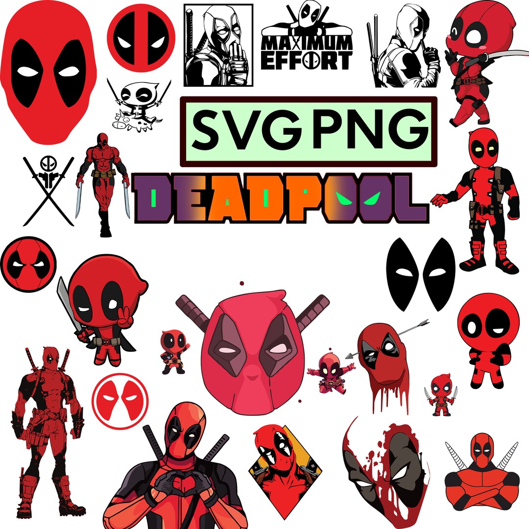 Deadpool Svg Bundle Layered Item, Clipart, Cricut, Digital Vector Cut ...