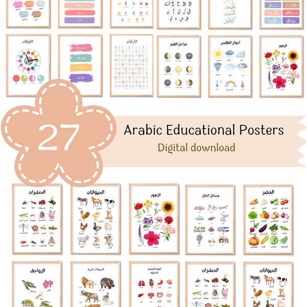 Arabic Educational Posters - Etsy