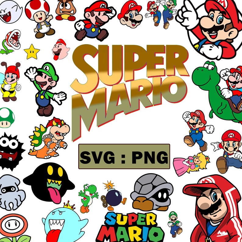 Super Mario SVG Bundle for Cricut and Sublimation , Mario Cut Files ...