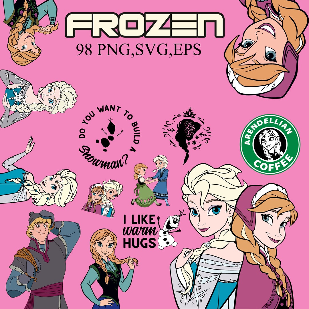 Frozen Svg Bundle SVG PNG DXF Clipart Frozendigital Download Elsa Olaf ...
