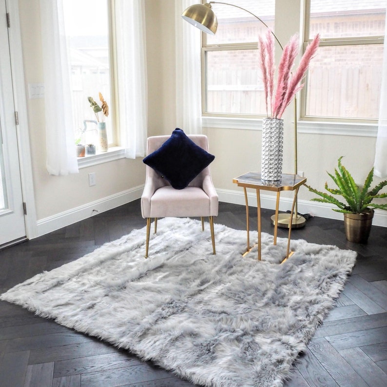 Washable Rug Artificial Wool Faux Sheepskin Faux Fur Rug for Living ...