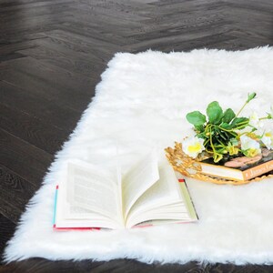 Washable Rug Artificial Wool Faux Sheepskin Faux Fur Rug for Living ...