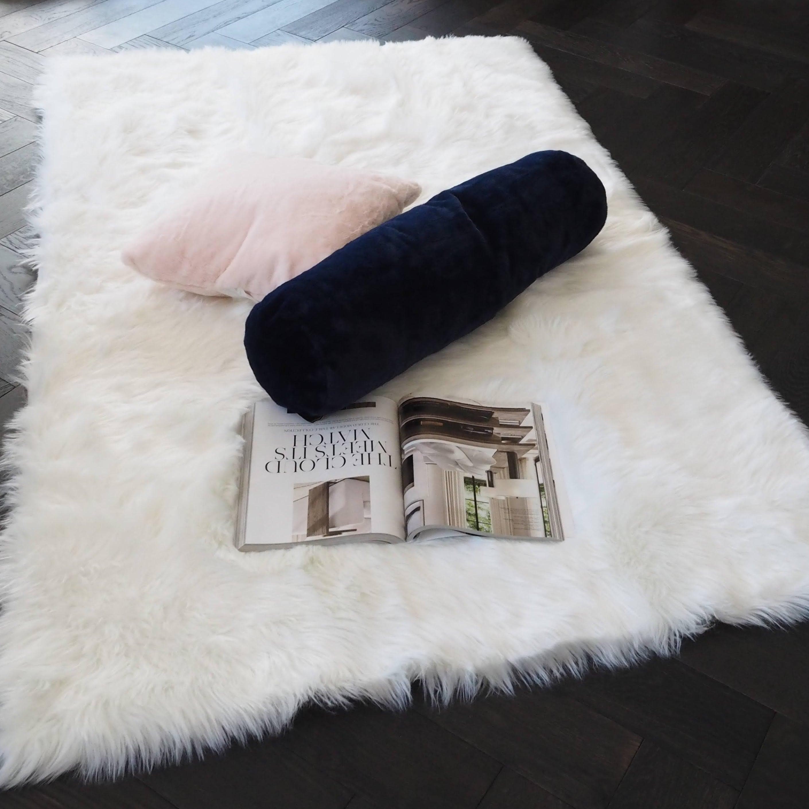 Washable Rug Artificial Wool Faux Sheepskin Faux Fur Rug for Living ...