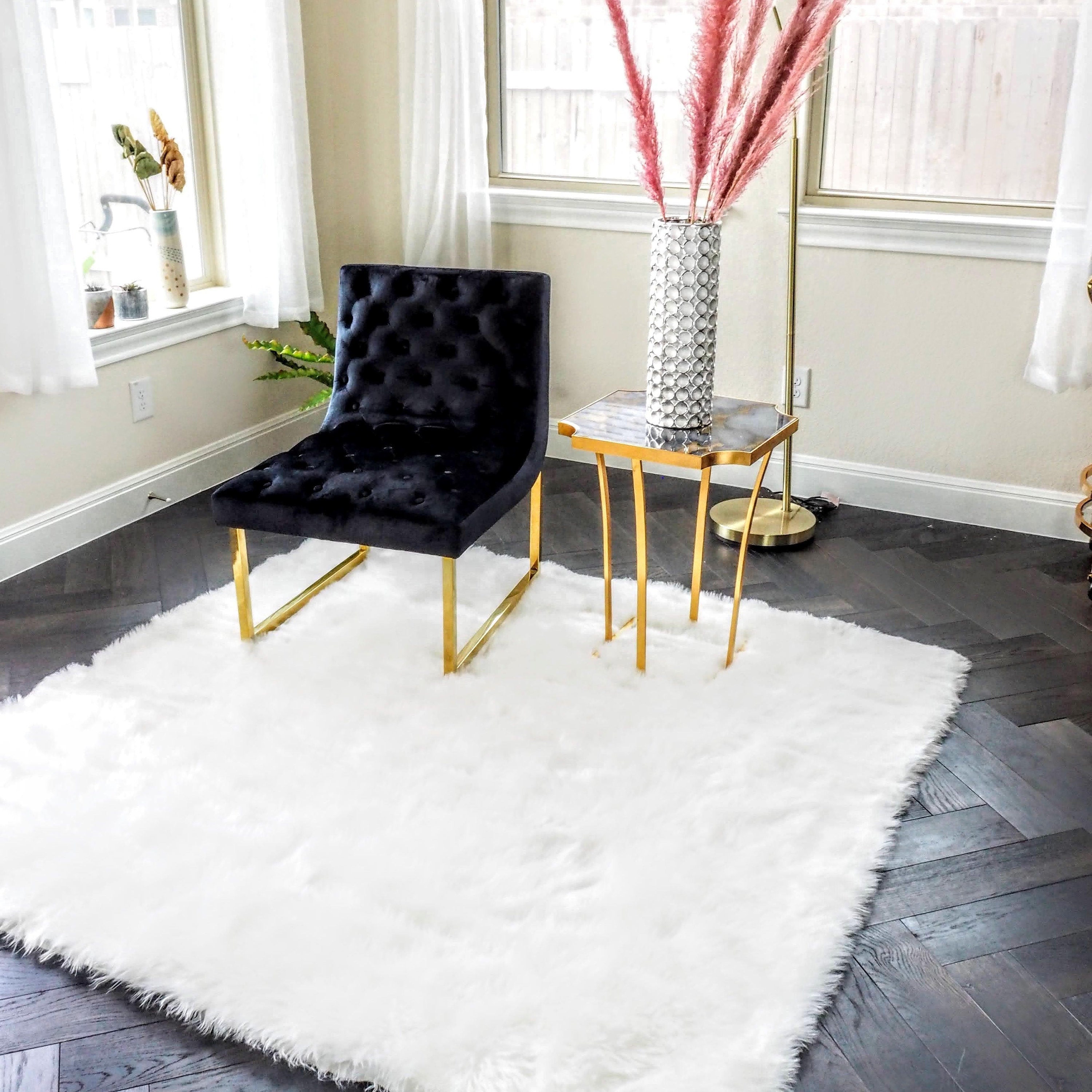 Washable Rug Artificial Wool Faux Sheepskin Faux Fur Rug for Living ...