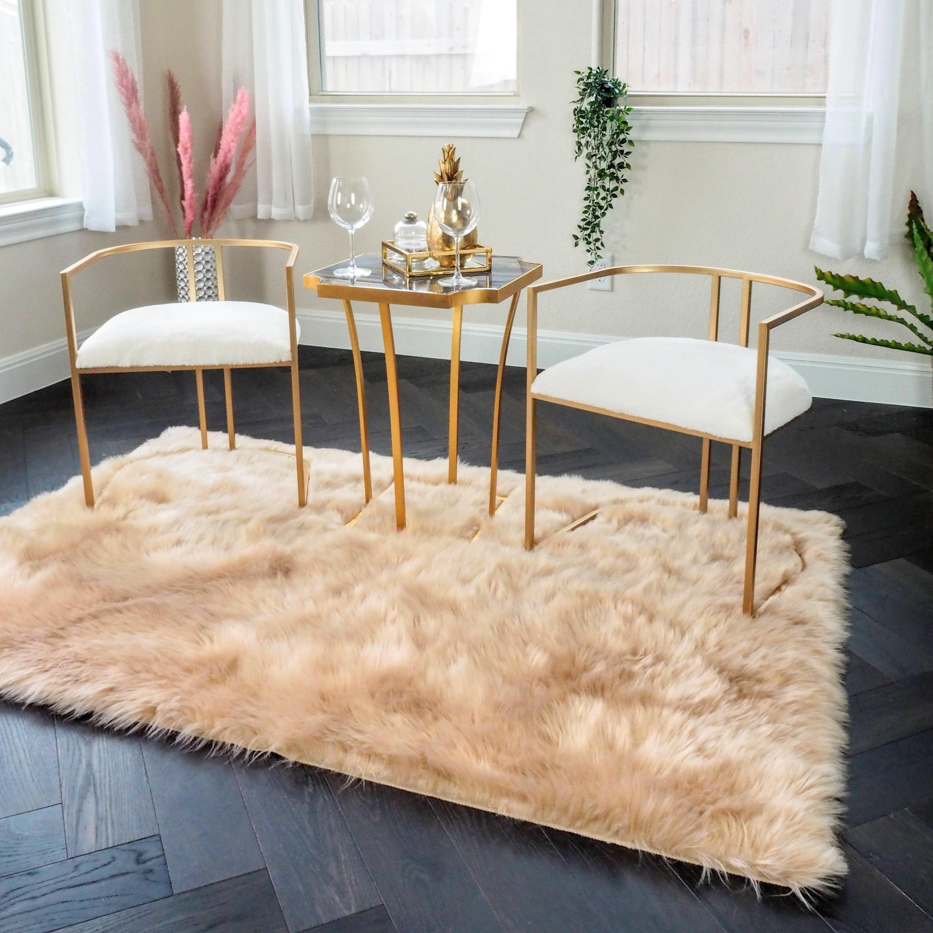 Washable Rug Artificial Wool Faux Sheepskin Faux Fur Rug for Living ...