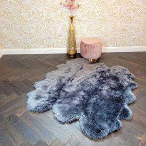 Thick Fluffy Washable Artificial Wool Faux Fur Rug for Living Room ...