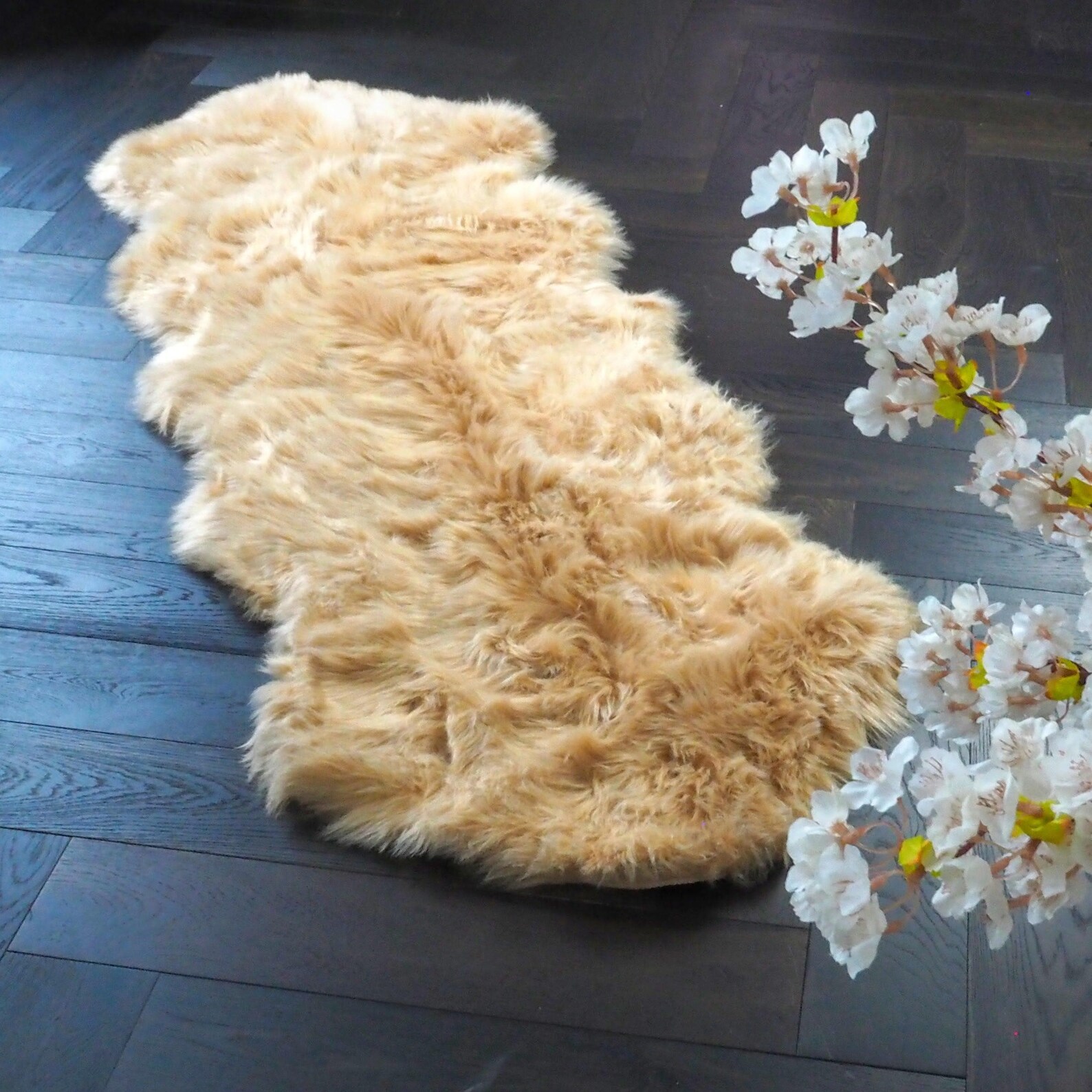 Thick Fluffy Washable Artificial Wool Faux Fur Rug for Living Room ...