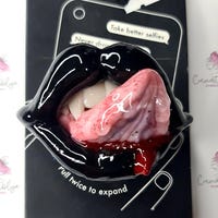 Gothic Vampire Red Lips Popsockets Phone Grip Magsafe and Brooch - Etsy