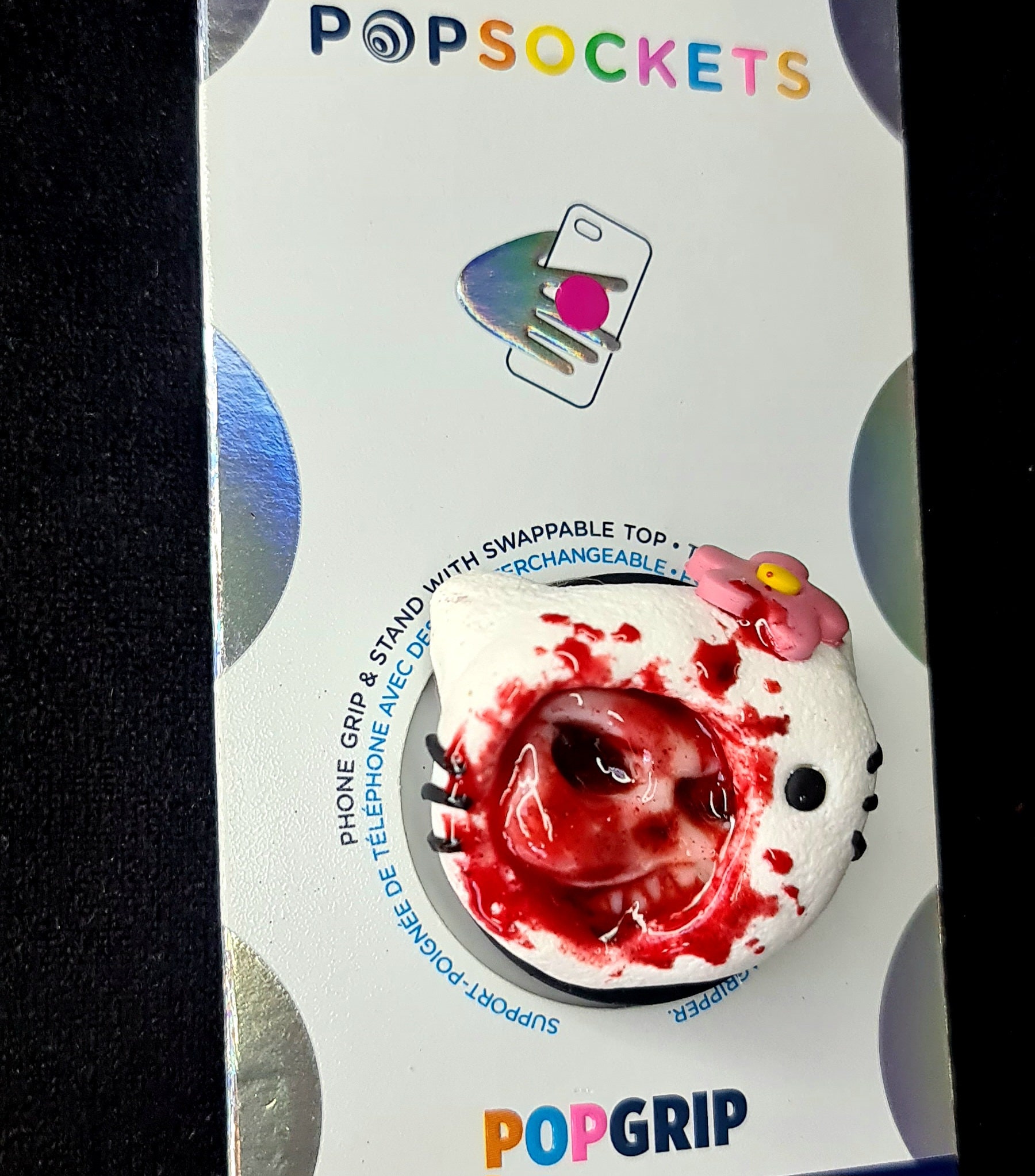 Hello Kitty Popsockets Phone Holder Popgrip Bloch Halloween Lips Popsockets Lips Cocker Badge Reel Card Holder Bad Kitty Etsy