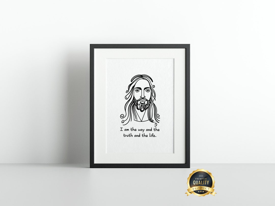 Christian Line Drawing Art Print Setminimalist One Line Wall - Etsy