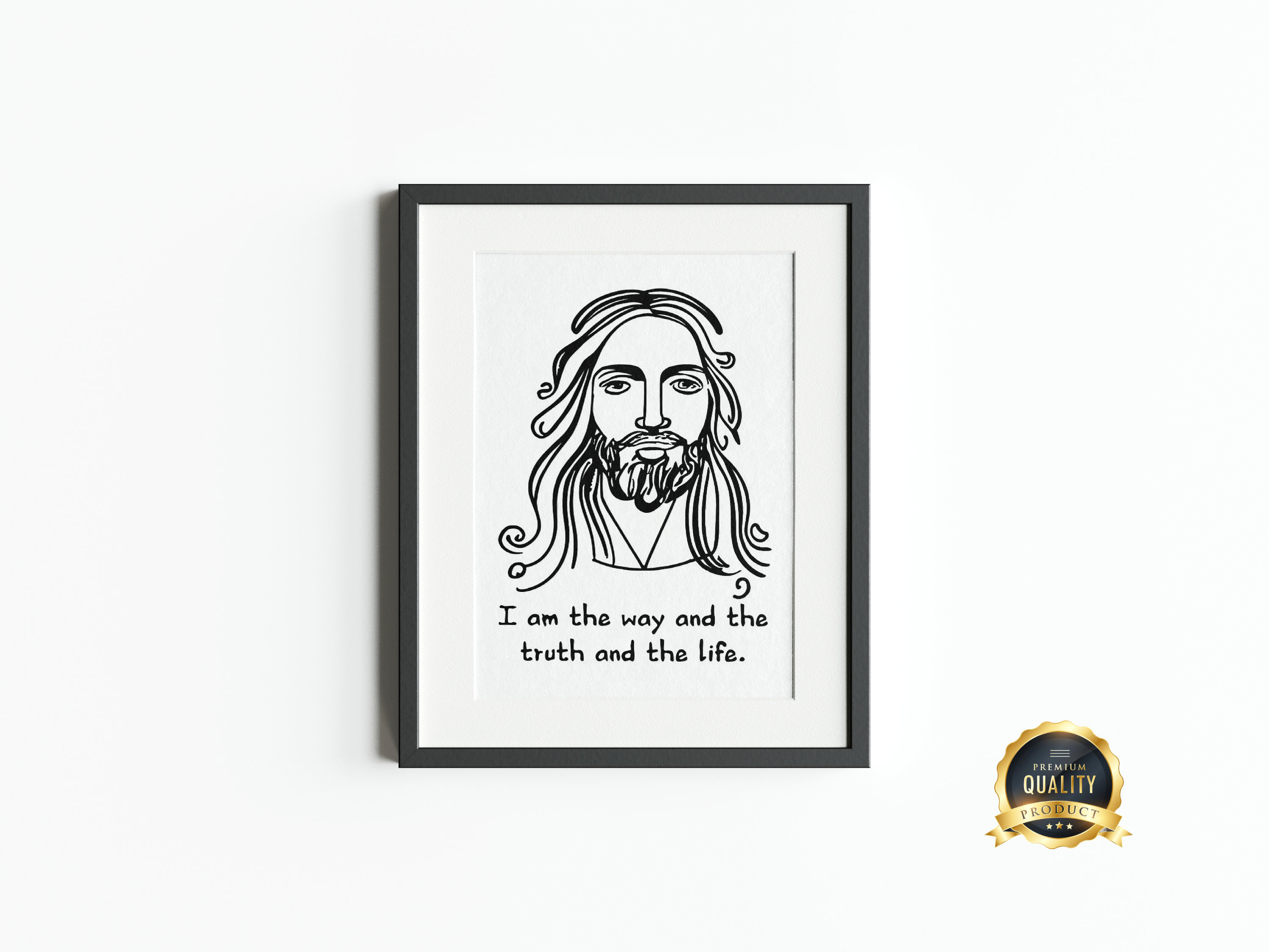 Christian Line Drawing Art Print Setminimalist One Line Wall - Etsy