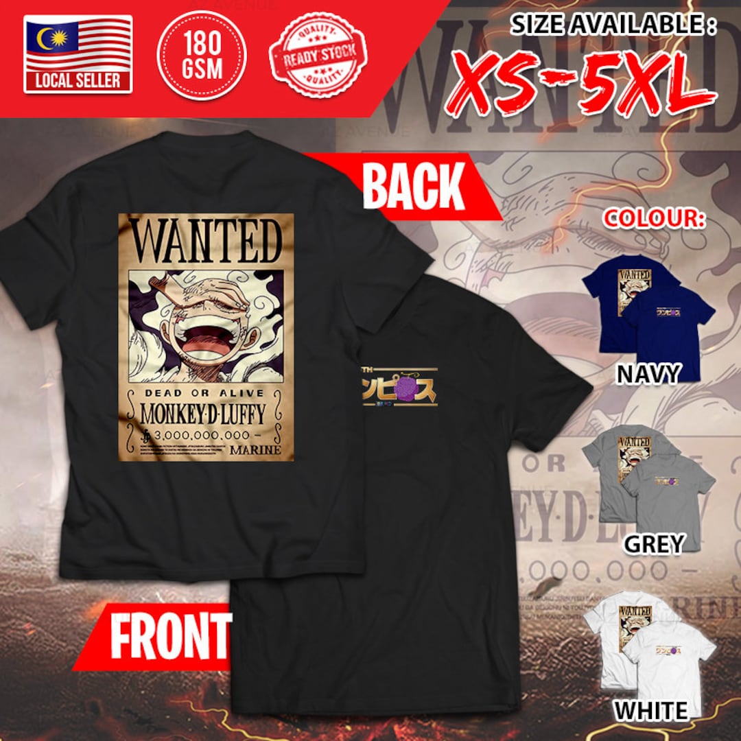 One Piece Poster Luffy Gear 5 Anime Streetwear Short Sleeve - Etsy