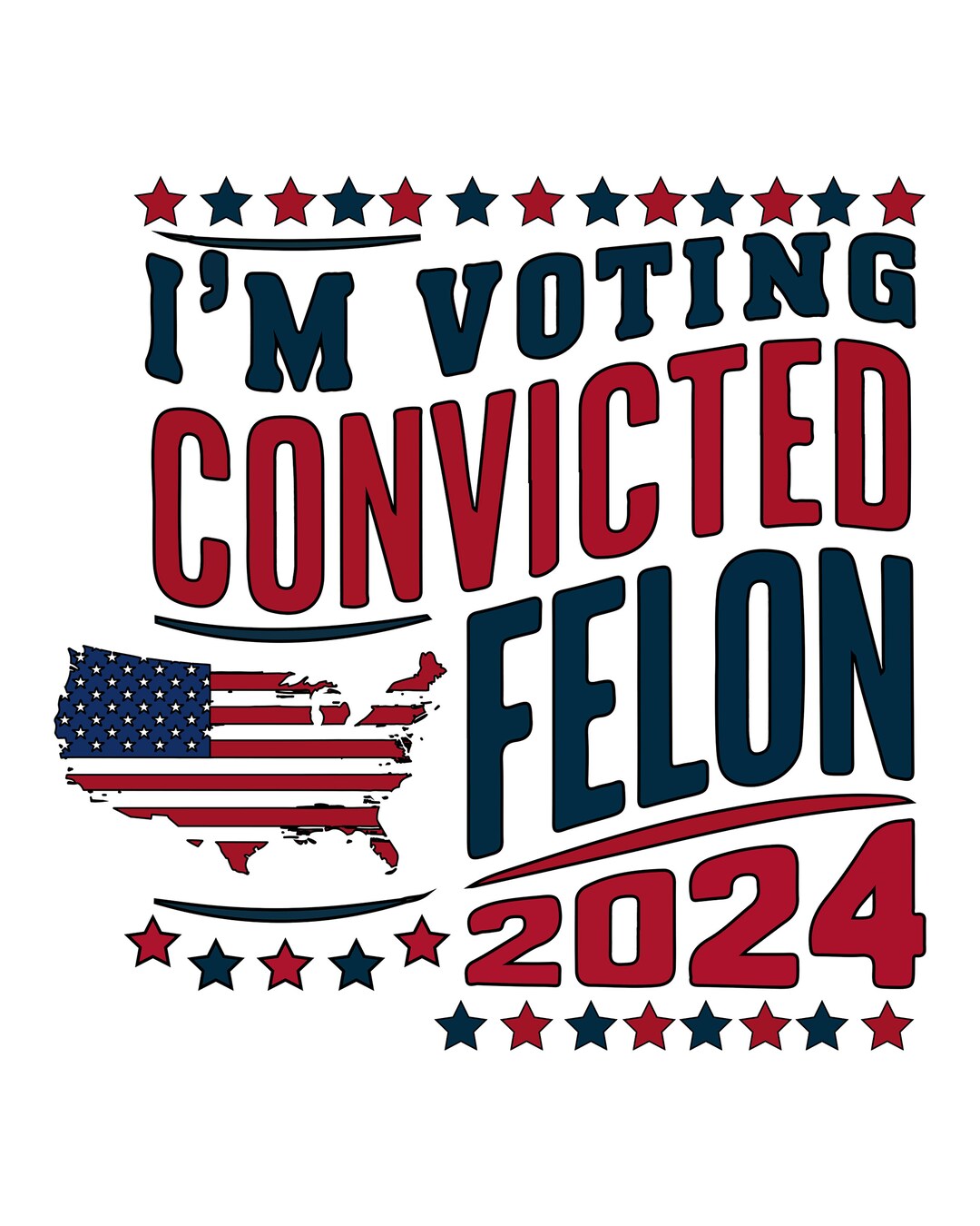 Convicted Felon Svg Png, I'm Voting Convicted Felon 2024 Svg, Retro ...
