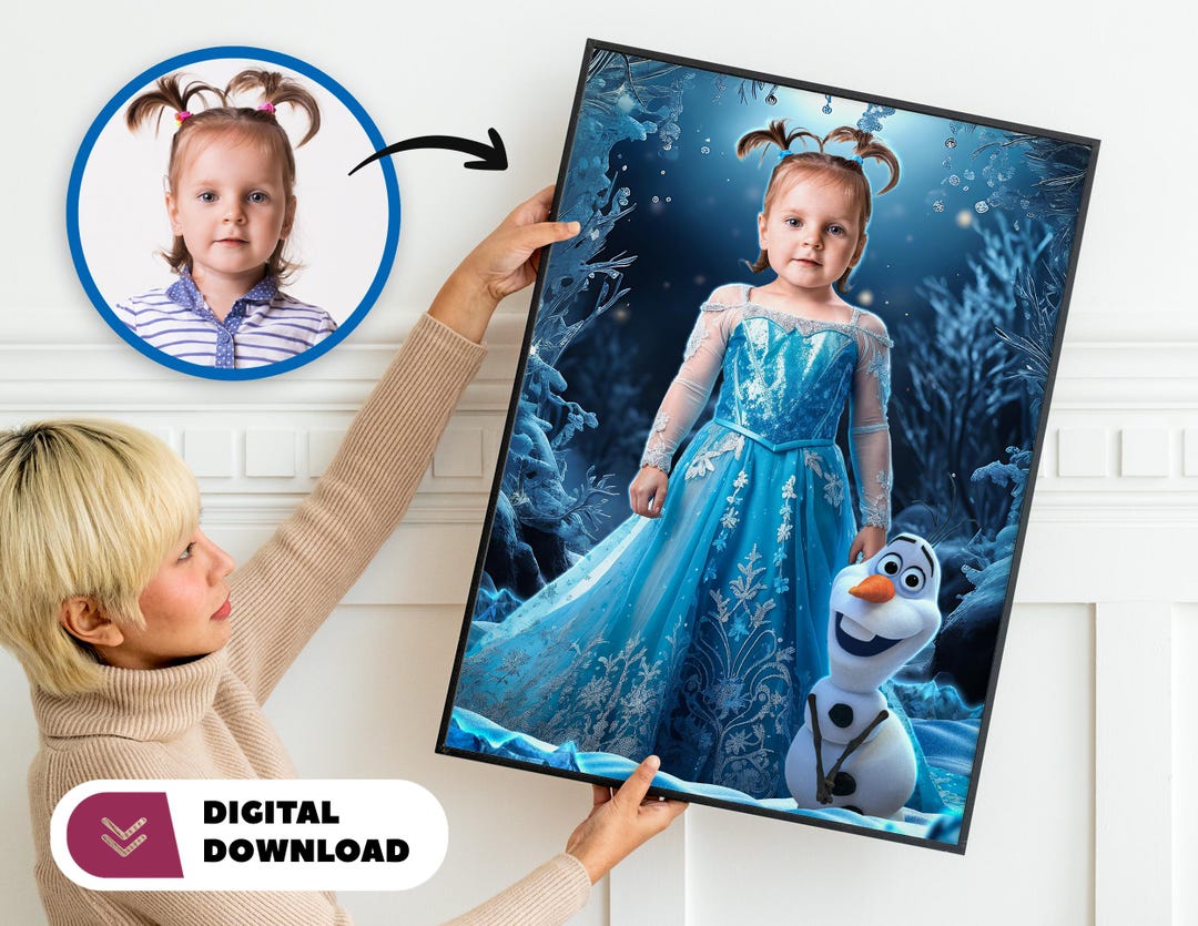 Custom Frozen Digital Portrait Frozen Personalized Portrait Print From ...